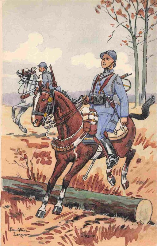 French Dragoons Cavalry WWI France postcard | Topics - Militaria ...