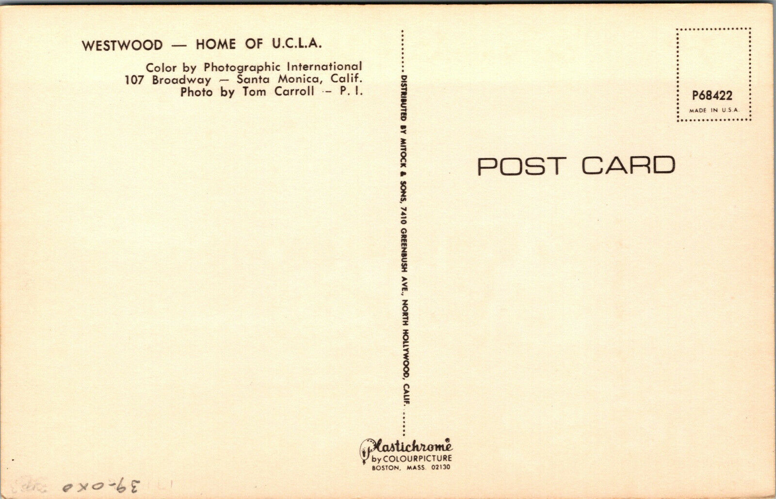 Vtg 1960s Greetings from Westwood Birdseye View Los Angeles CA Postcard ...