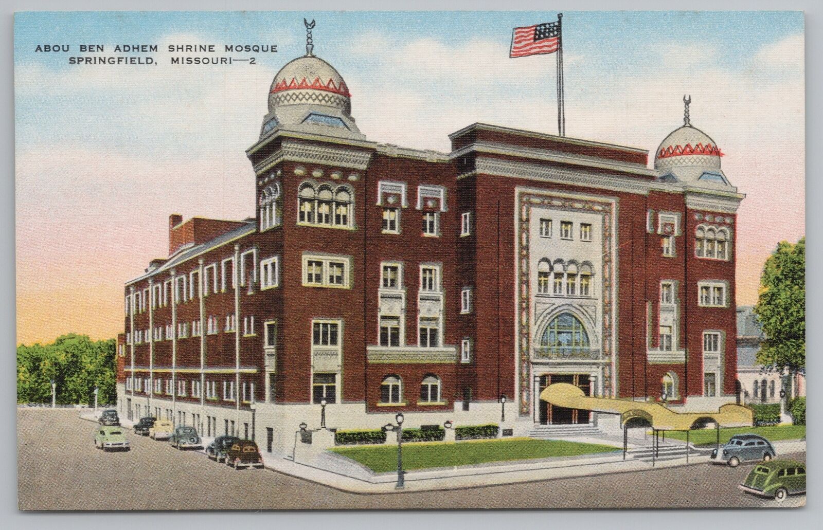 Linen~Abou Ben Adhem Shrine Mosque Springfield Missouri~Vintage ...