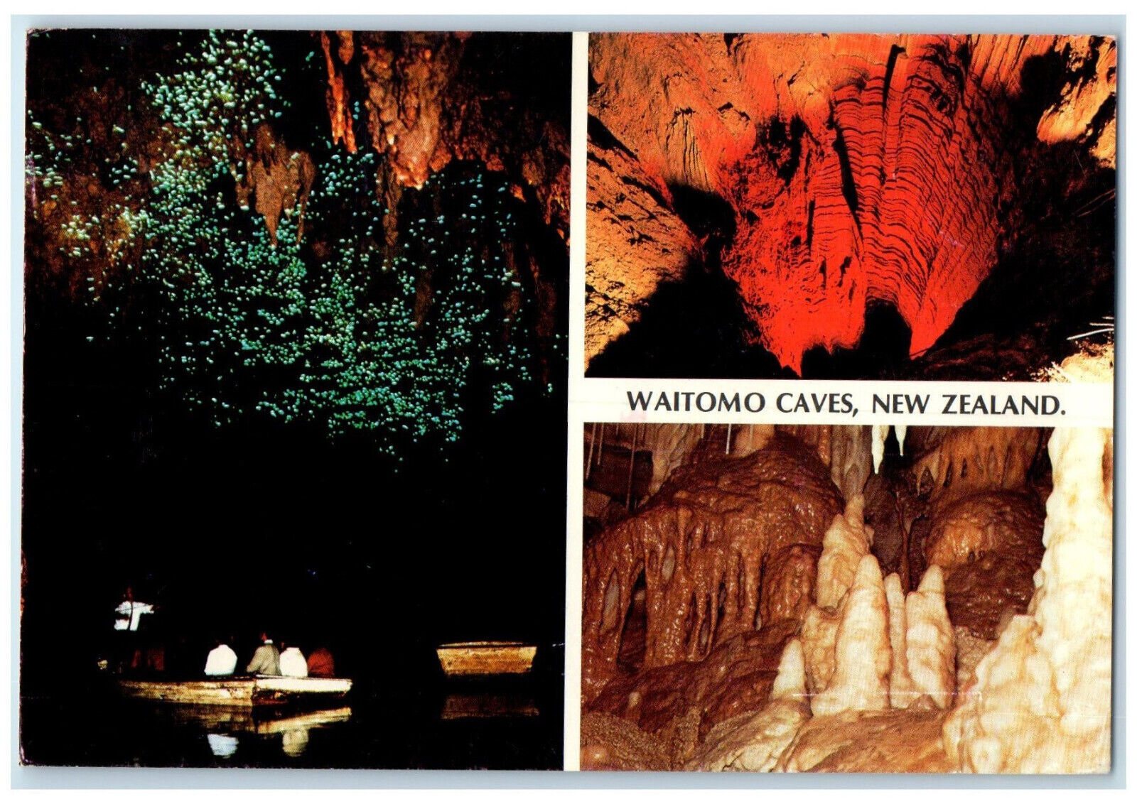 1986 Waitomo Caves New Zealand Vintage Posted Multiview Colour View ...