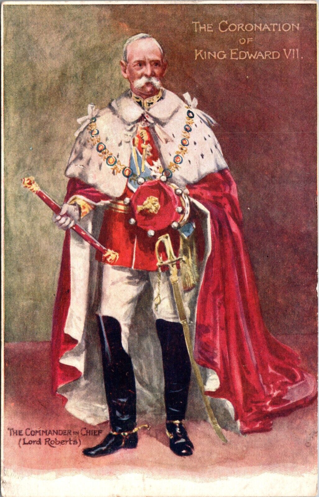 Vintage Artist Postcard Lord Roberts at King Edward VII Coronation R ...