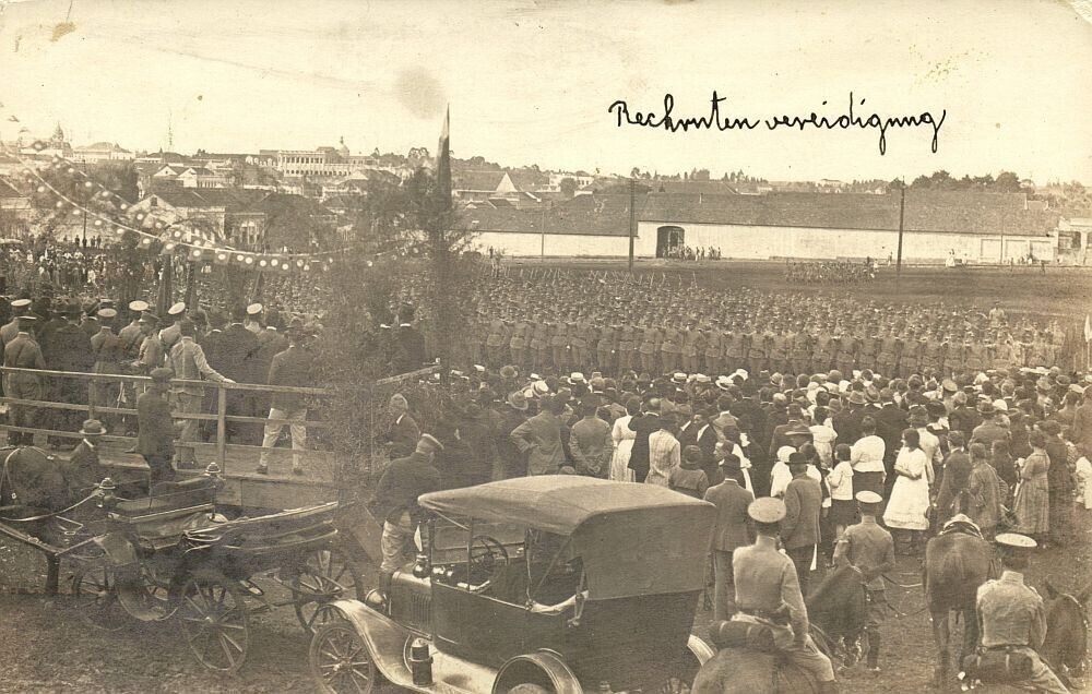 brazil, CURITYBA, Military Parade on the 27th of May 1920 RPPC Postcard ...