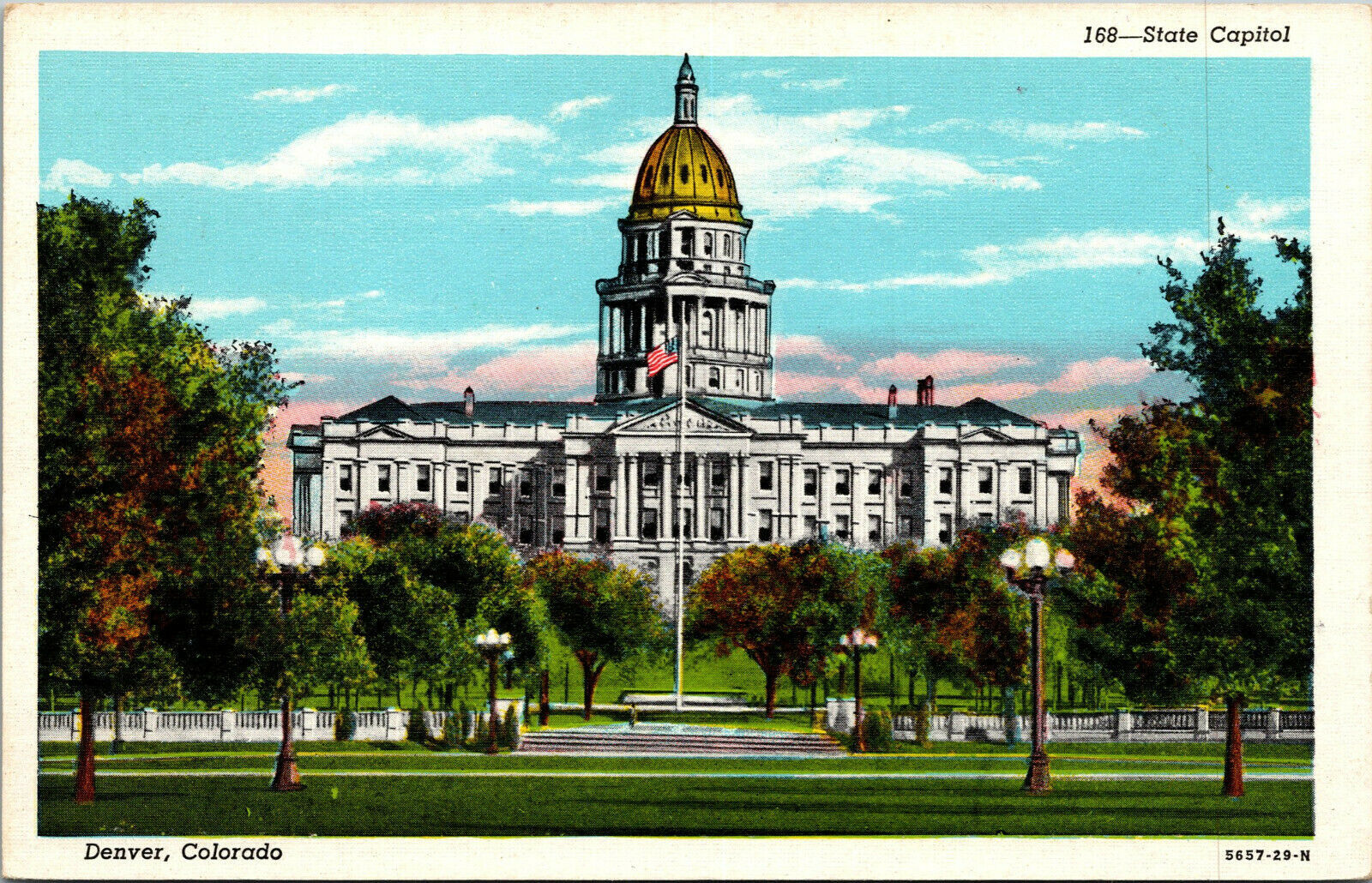 Vtg 1930's State Capitol Building Denver Colorado CO Linen Postcard ...