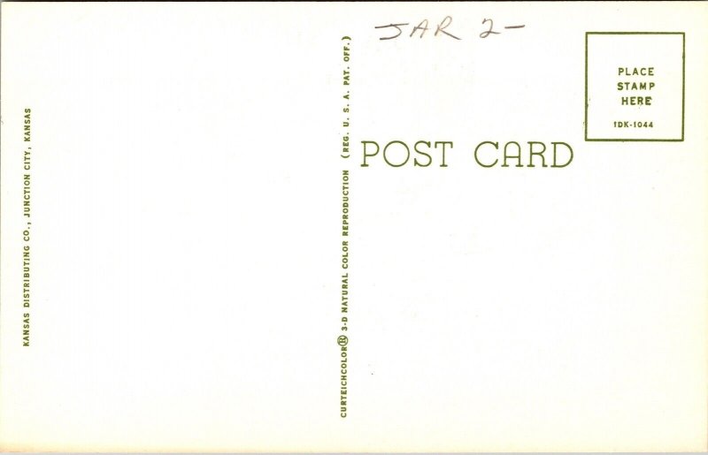Greetings From Kansas State Map Postcard VTG UNP Curteich Vintage ...