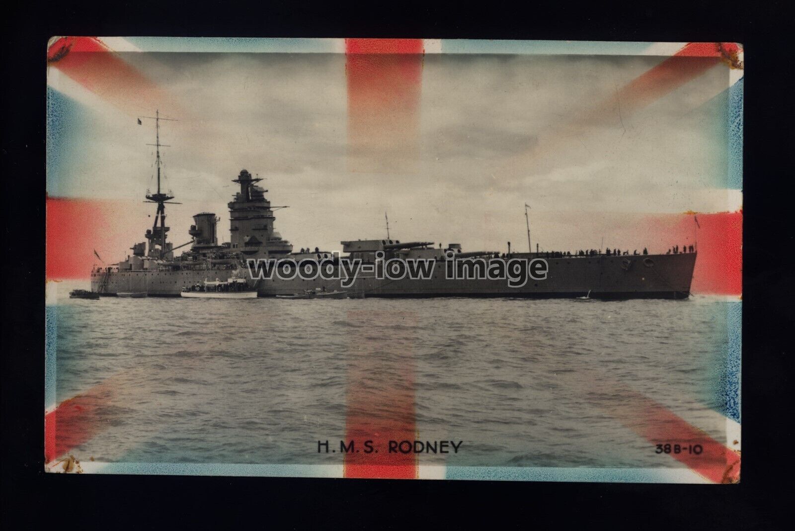 nb0221 - Royal Navy Warship - HMS Rodney (Battleship) - postcard ...