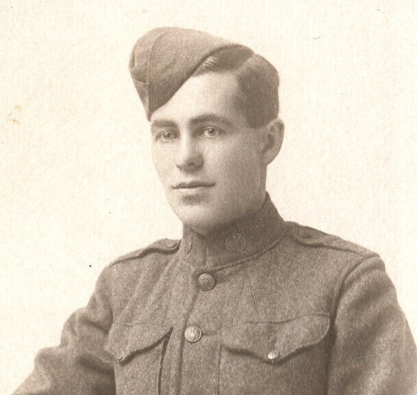 WW1 US Army Signal Corps Collar Disk Soldier Uniform Cap Photo Postcard ...