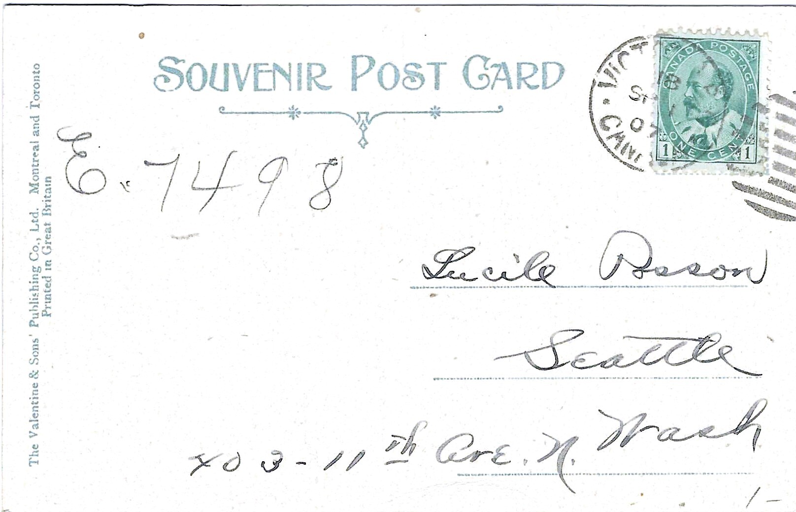 Dunsmuir Castle, Victoria, British Columbia, Canada, Undivided back ...