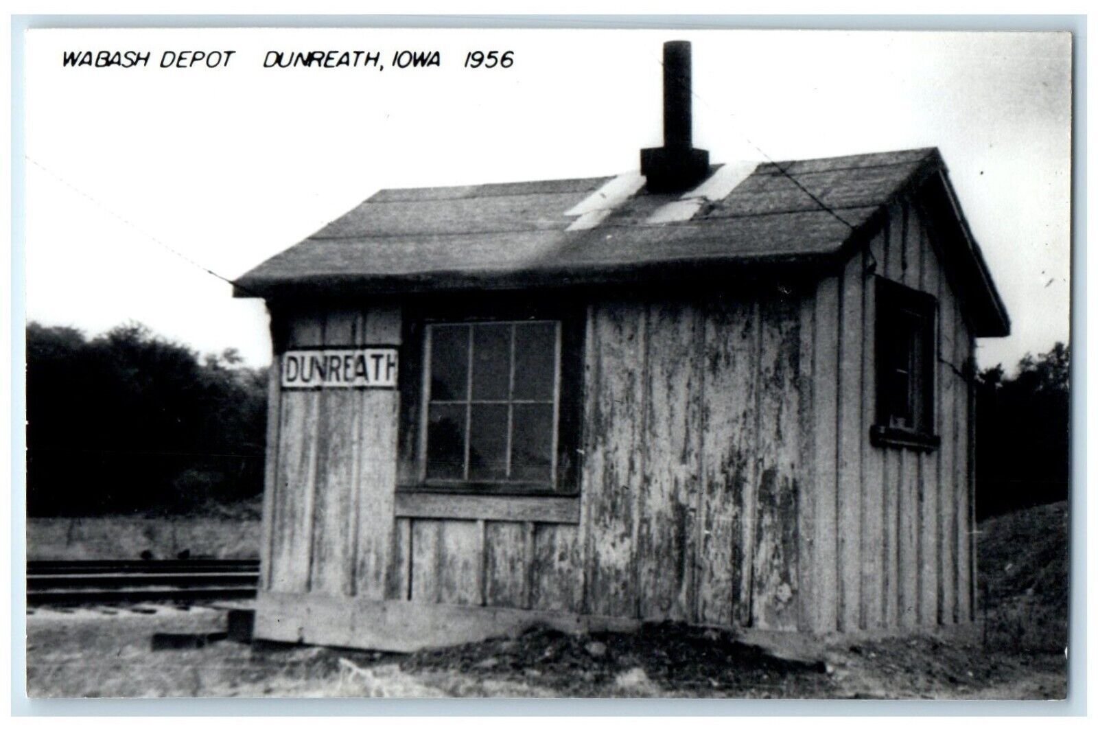 1956 Wabash Depot Dunreath Iowa Railroad Train Depot Station RPPC Photo ...