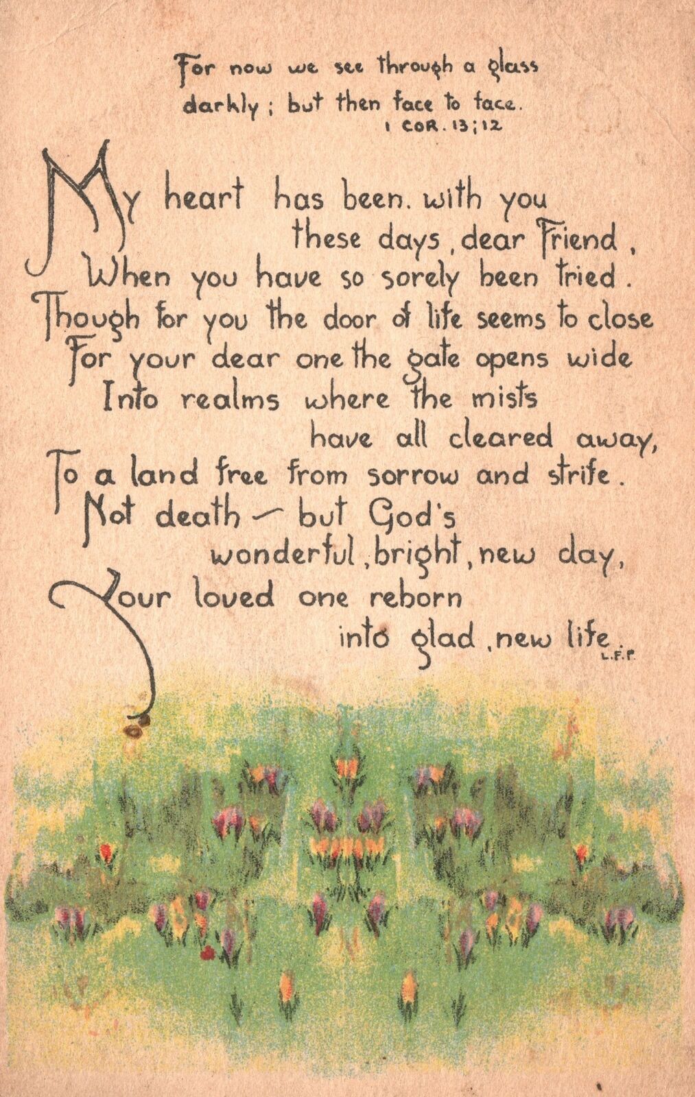 Vintage Postcard 1925 Friendly Letter Friendship Remembrance Flower ...