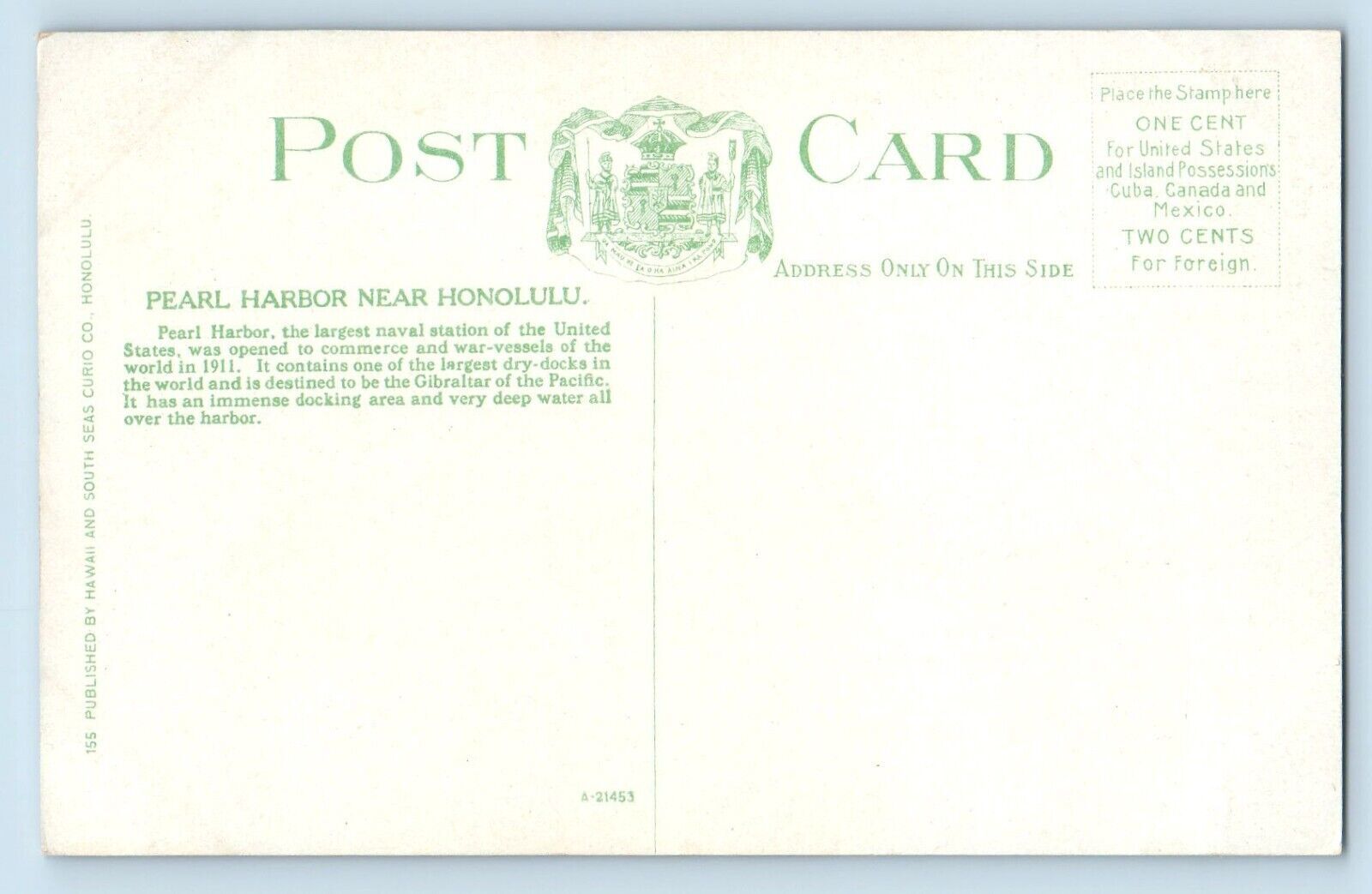 Honolulu Hawaii HI Postcard Pearl Harbor Birds Eye View Palm Trees 1910 ...