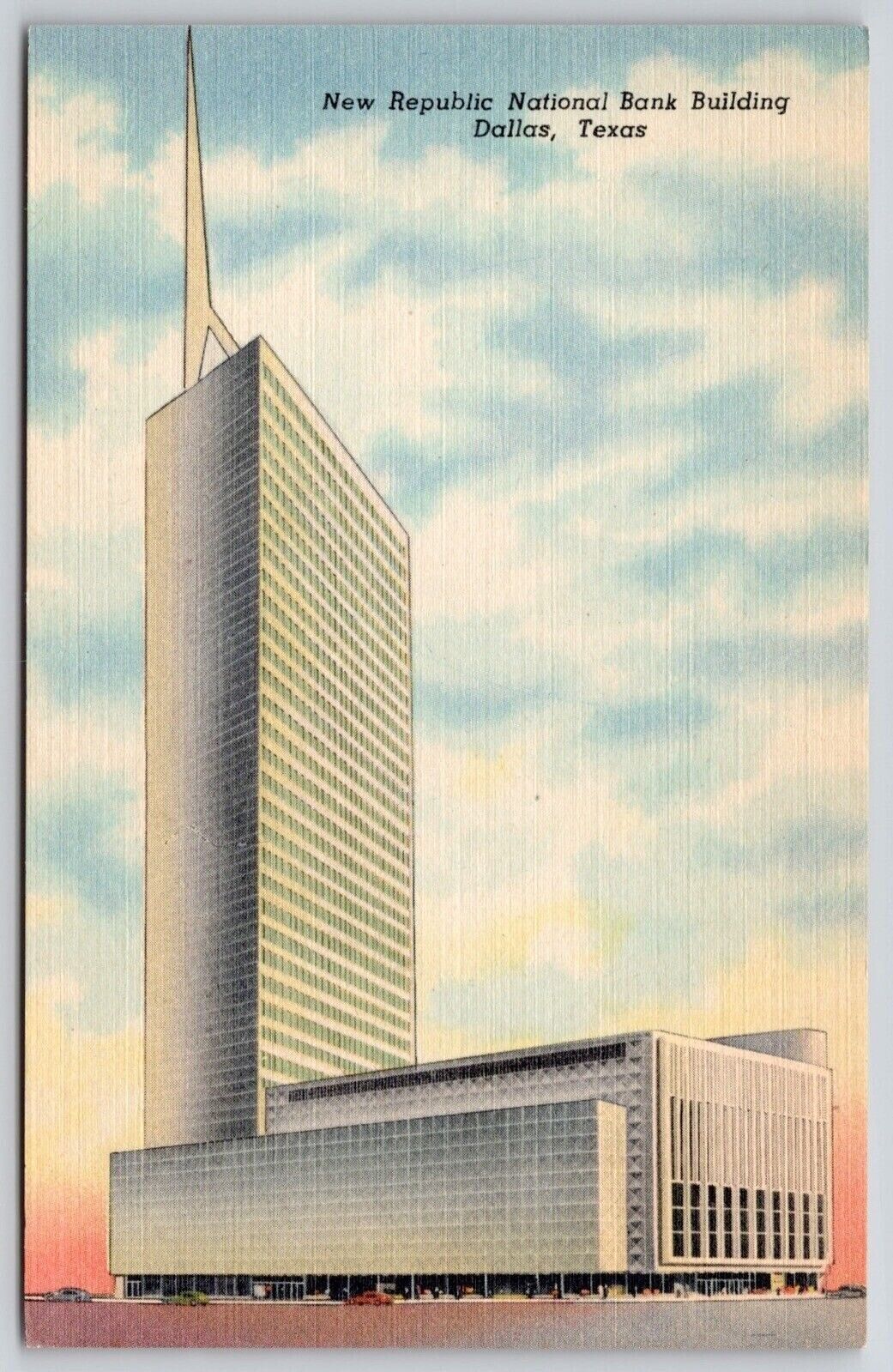 Postcard New Republic National Bank Building Dallas Texas Street View ...