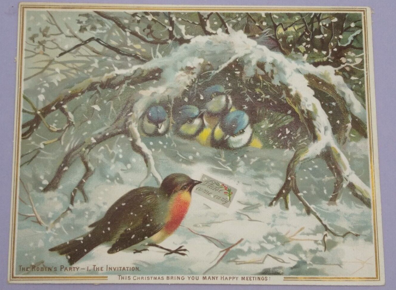 1880s - 90s Robin's Party Invitation Birds Victorian Christmas ...