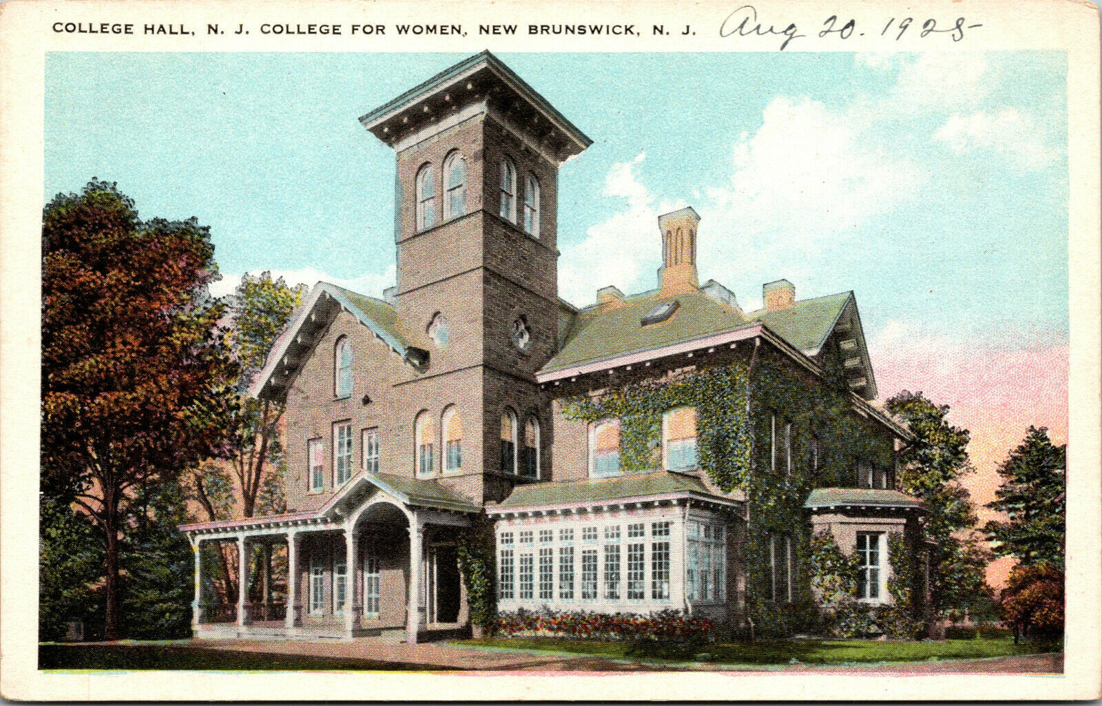 Vtg 1920s College Hall New Jersey College For Women New Brunswick NJ ...