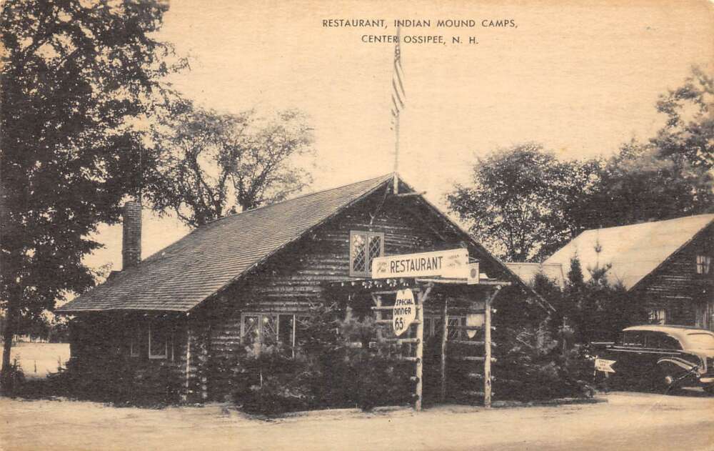 Center Ossipee New Hampshire Indian Mound Camps Restaurant vintage pc ...