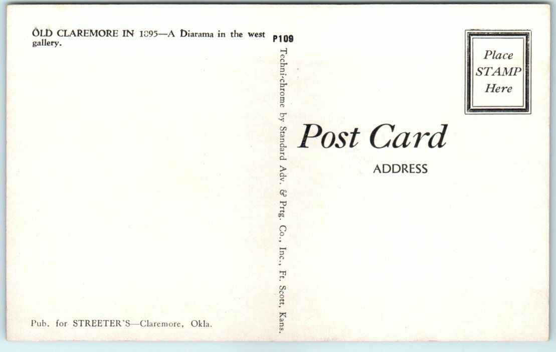 Postcard - Old Claremore in 1895 - A Diorama in the West Gallery ...