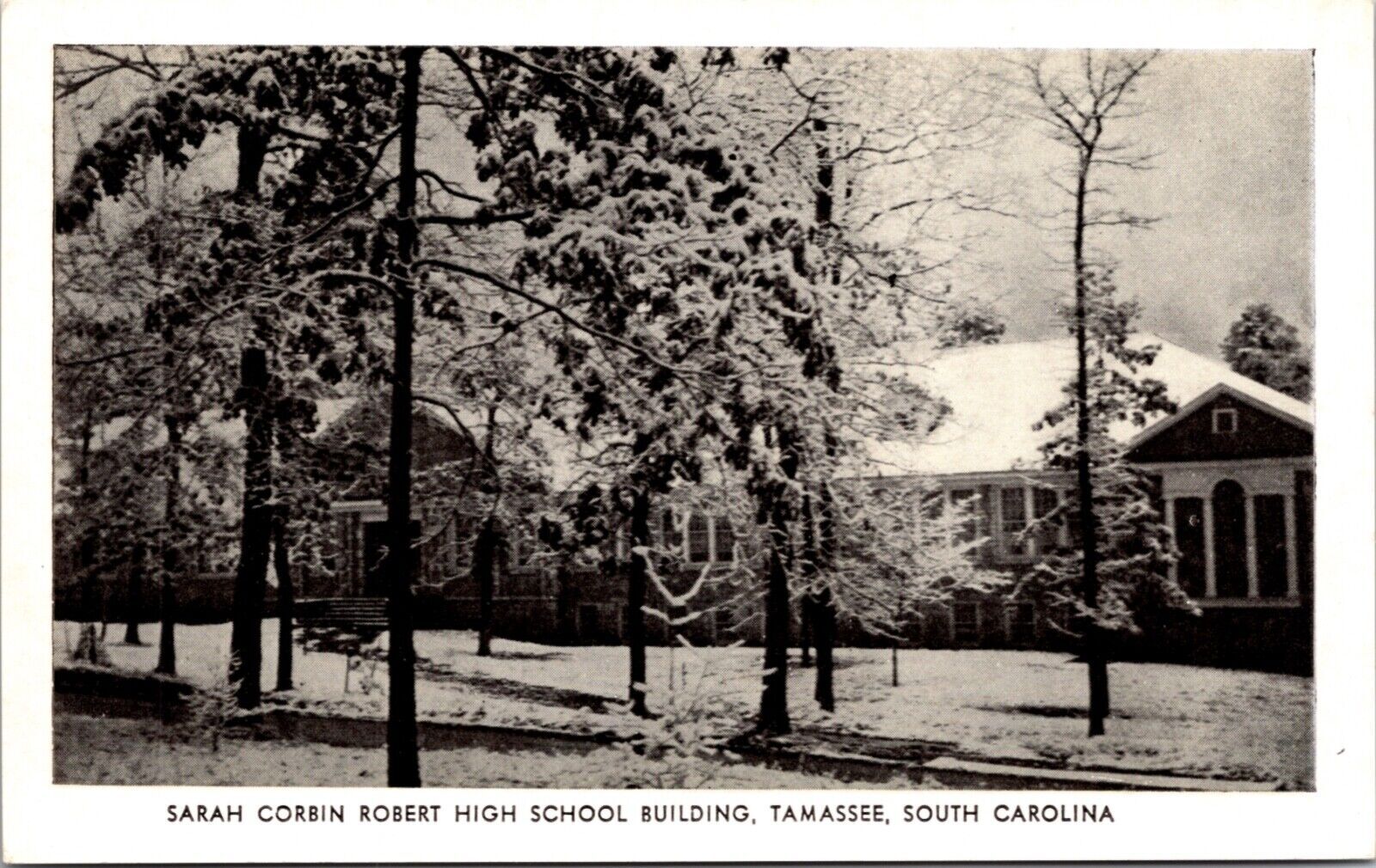 Postcard Sarah Corbin Robert High School Building in Tamassee, South ...