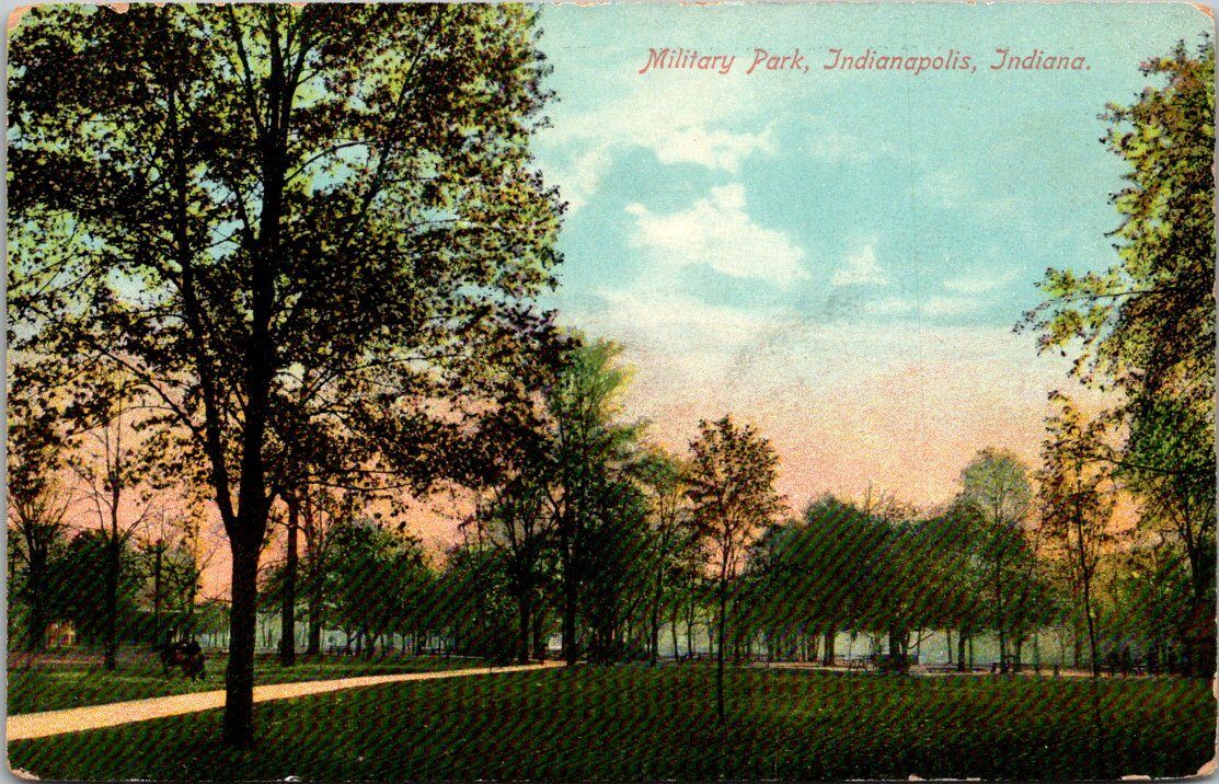 Indiana Indianapolis Scene In Military Park | United States - Indiana ...