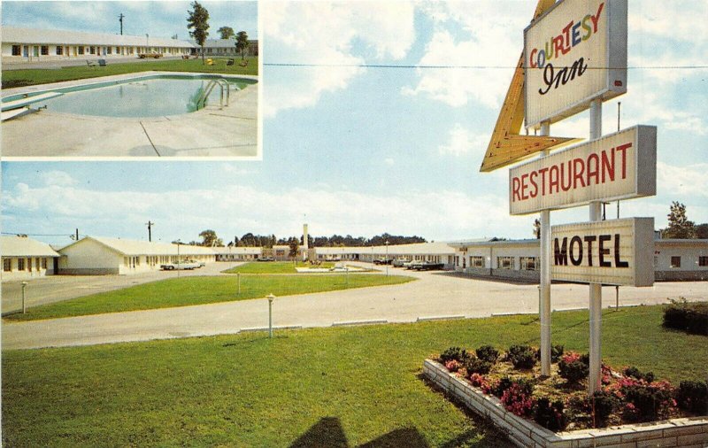 Marion Ohio c1960 Postcard Courtesy Inn Motel Swimming Pool Sign ...