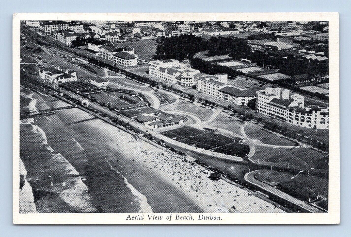 Aerial View of Beach Durban South Africa UNP Unused WB Postcard B14 ...