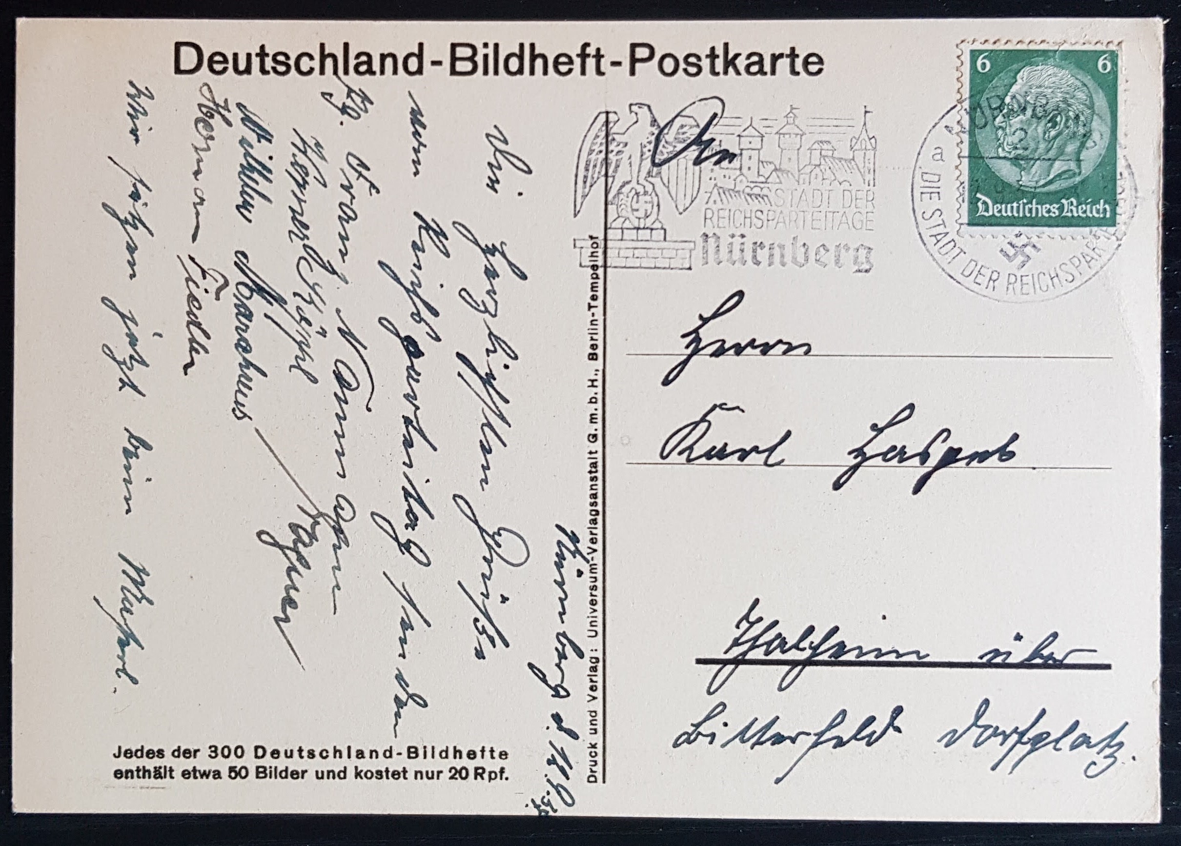 Germany Third Reich Original Propaganda Postcard Nsdap Nazi Nuremberg ...