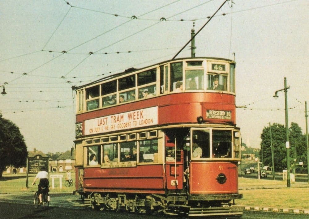 EH 1920s Built London Tram Bus in 1952 at Eltham Transport Postcard ...