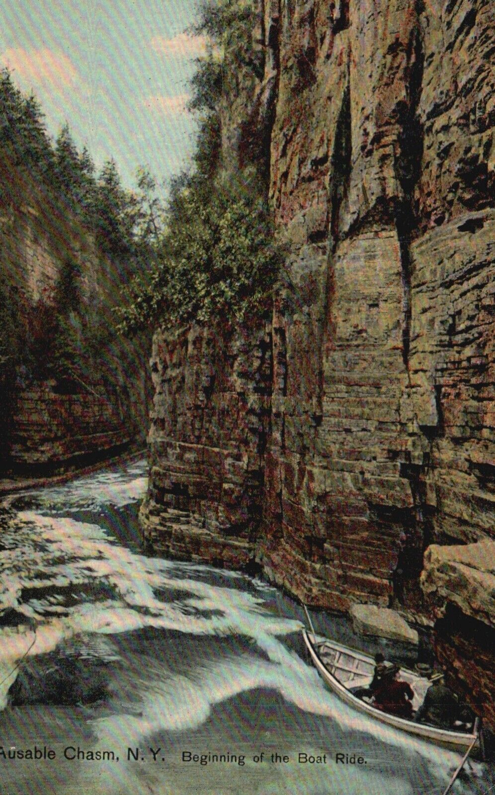 Postcard NY Ausable Chasm New York Beginning of Boat Ride 1911 Vintage ...
