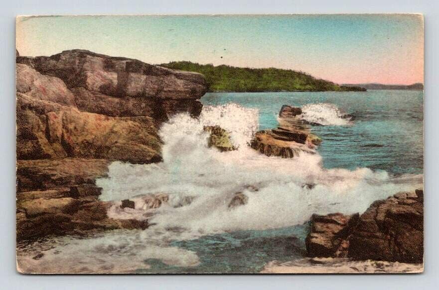 Bar Harbor Thunder Hole Arcadia National Park - Handcolored Albertype ...