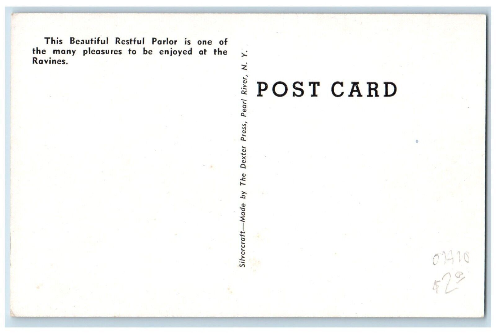 Defiance Ohio OH Postcard Parlor B Of Ravines Hotel US Route Interior ...