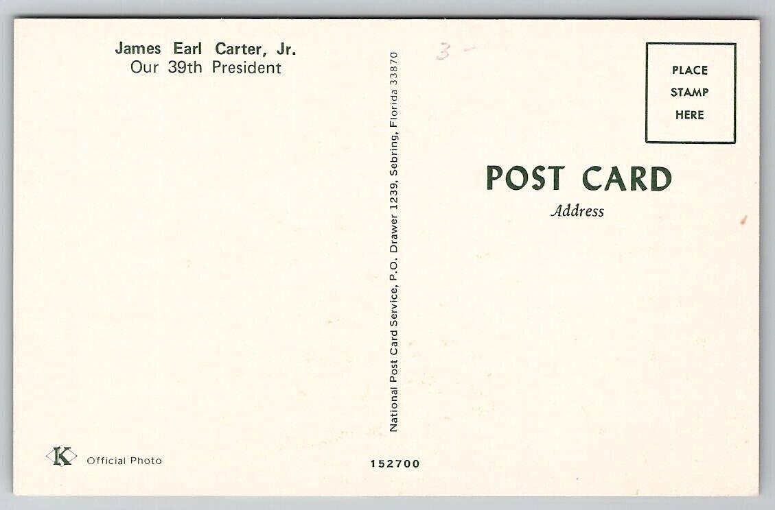 President Jimmy Carter Portrait James Earl Carter Jr. Postcard F30 ...