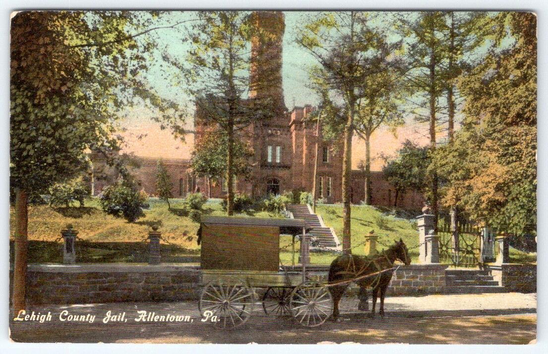 1910'S Lehigh County Jail Allentown Pennsylvania PA Horse Buggy Antique ...