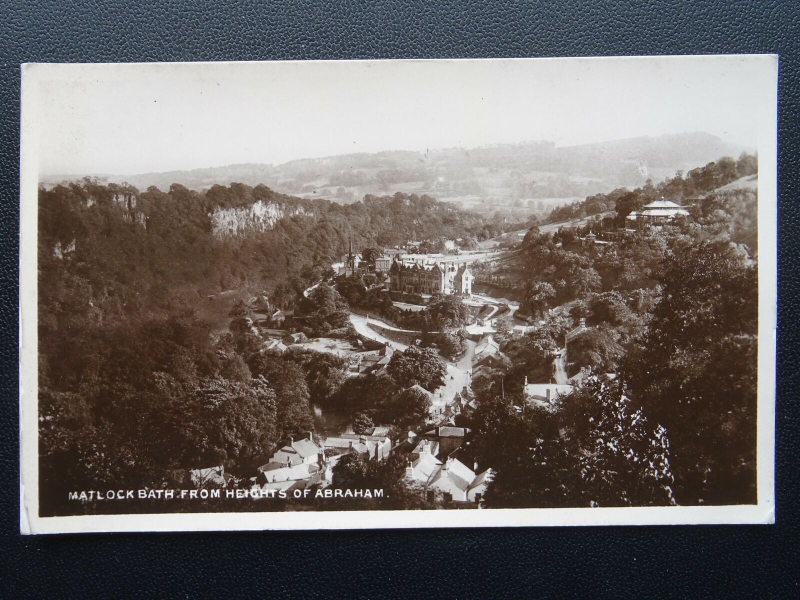 MATLOCK BATH & THE ROYAL HOTEL from Heights of Abraham Old RP Postcard ...