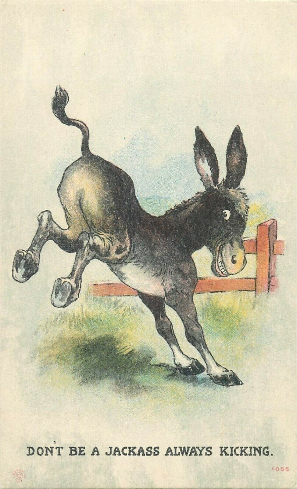 Set of 4 vintage postcards jackass donkey comic caricature | Other ...