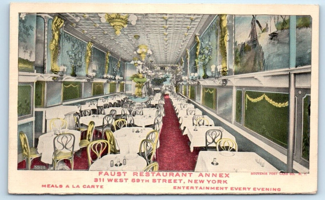 Faust Restaurant Annex interior NEW YORK CITY Postcard | United States ...