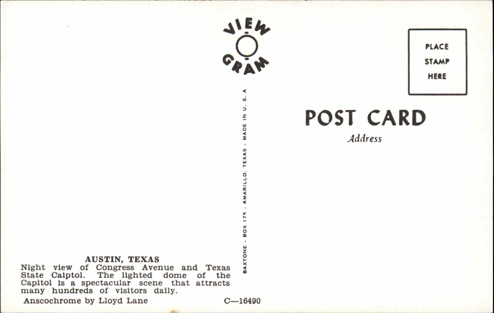 Austin Texas TX State Capitol Night Scene Street Scene c1950s-60s ...