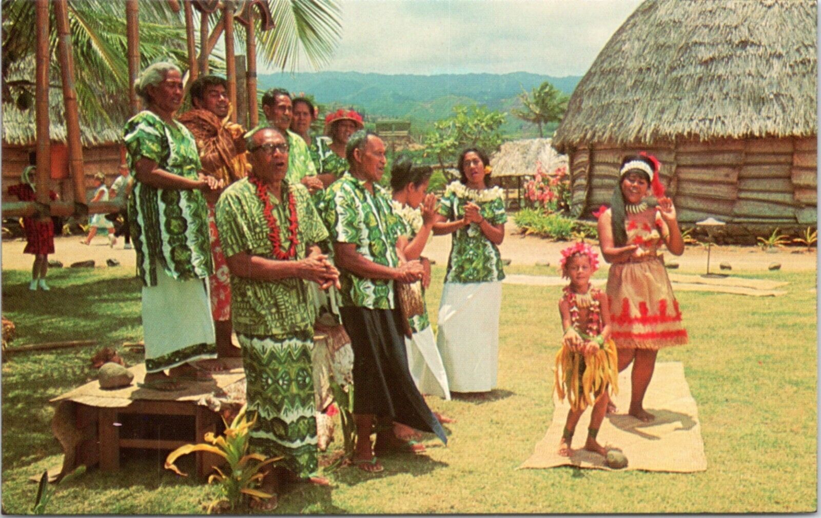 Postcard Hawaii - Polynesian Center - Samoan Village singers and ...