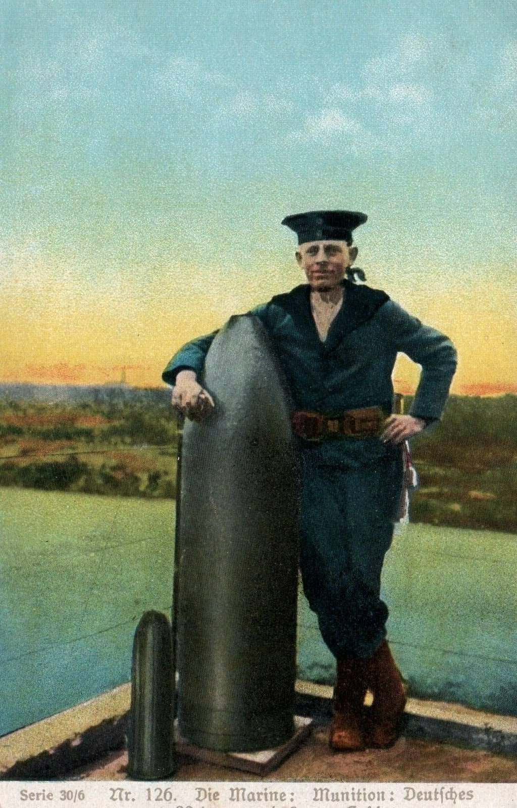 WWI German Imperial Navy Officer Ammunition Torpedo Shell Art Photo ...