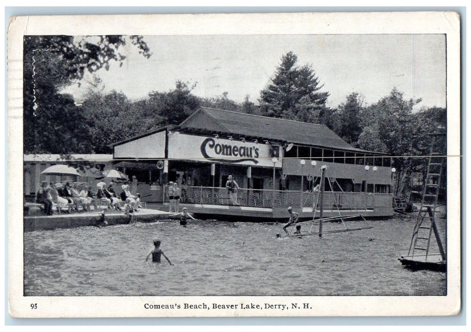 1940 Comeau's Beach Beaver Lake Bathing Derry New Hampshire NH Vintage ...
