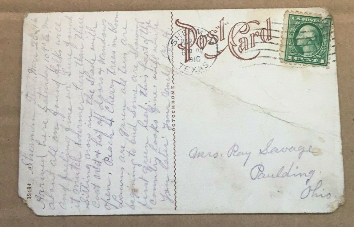 .01 PC 1916 Used Annie Green Hall, N.Texas College, Kidd KEY Conserv ...