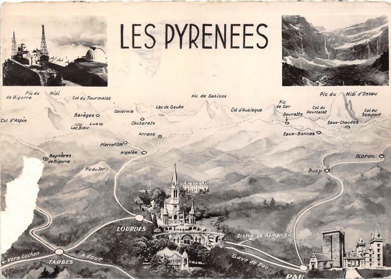 BR6589 Les Pyrenees Lourdes map cartes geographiques france | Europe ...
