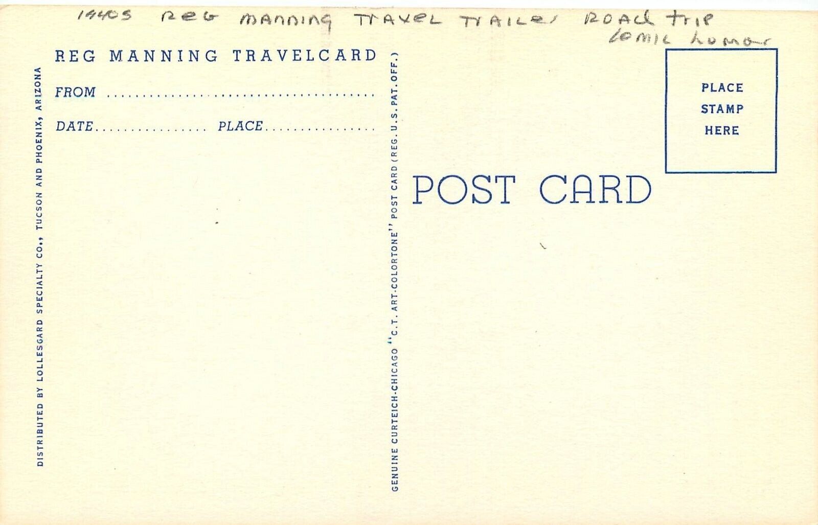Reg Manning Travel Trailer road Trio comic humor 1940s Postcard 24-7961 ...