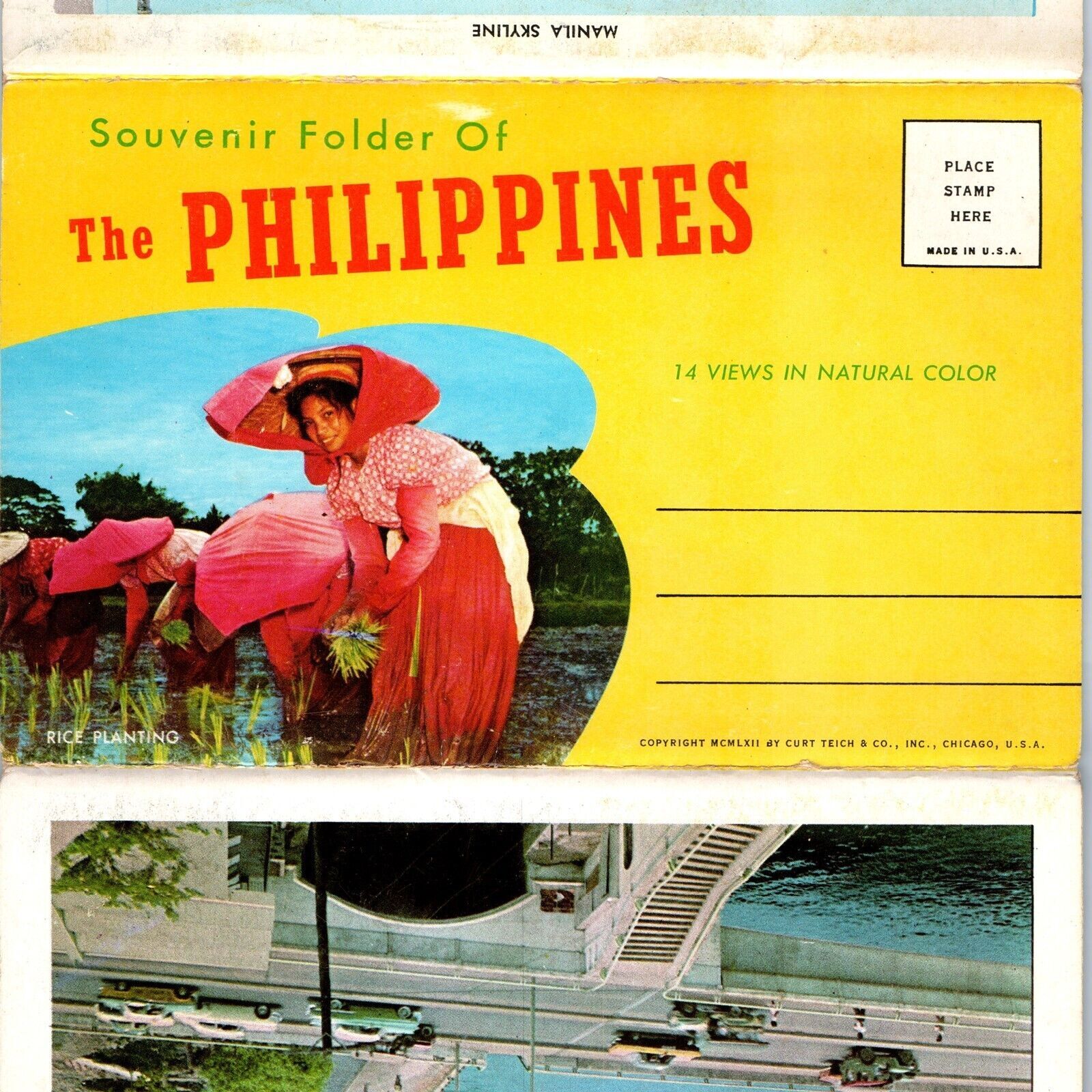 c1960s Philippines Islands PI Postcard Souvenir Folder Rice Manila ...