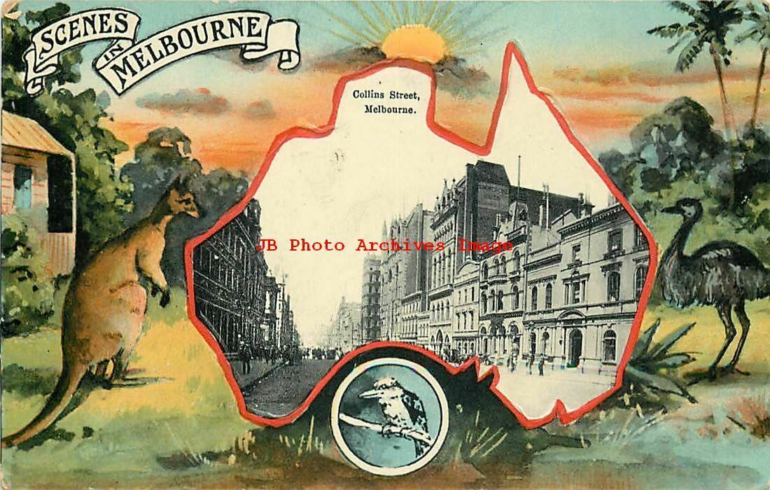 Australia, Victoria, Melbourne, Collins Street, Map Frame | Australia ...