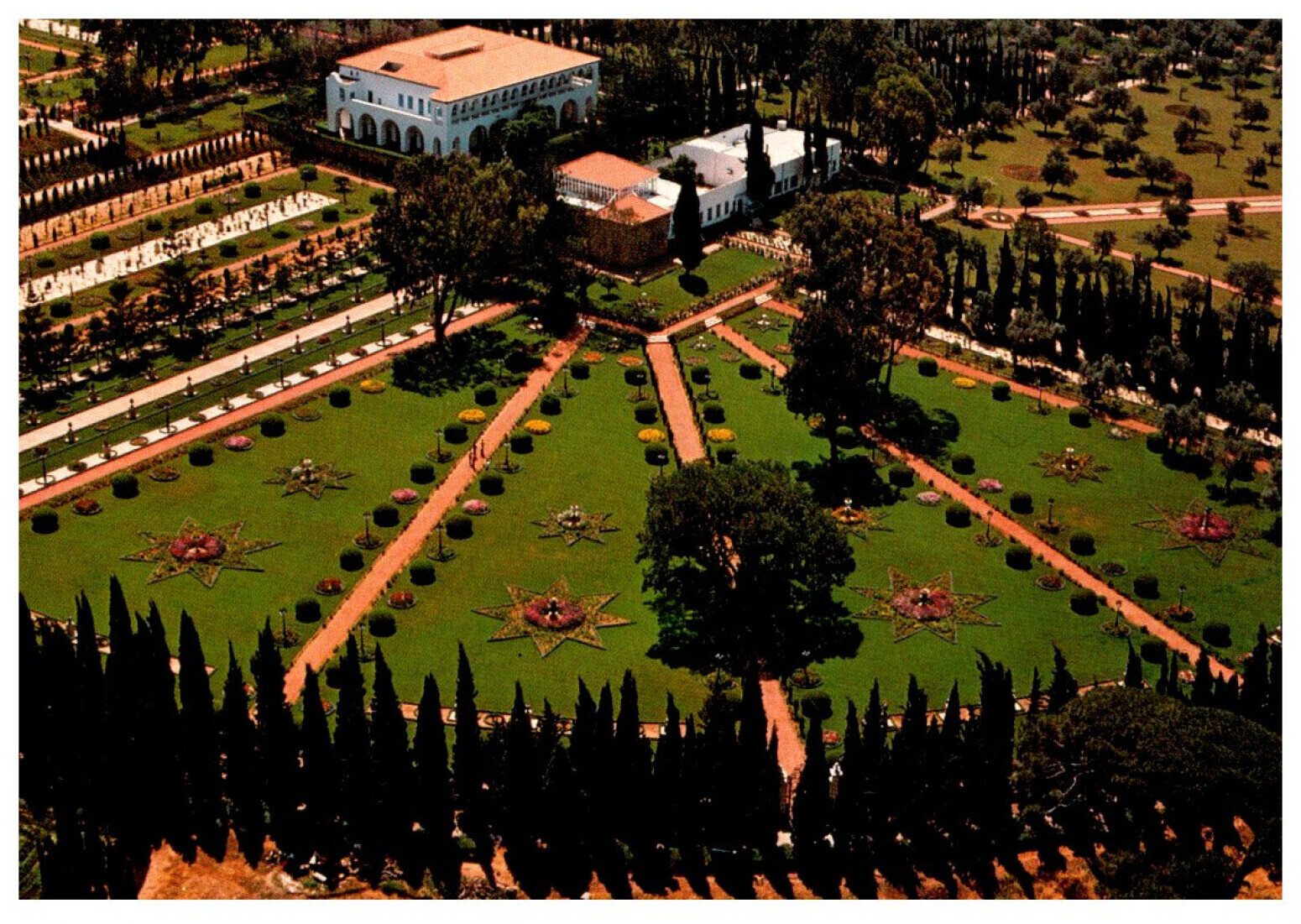 India Bahji Shrine and Mansion of Baha u llah from the air | Topics ...