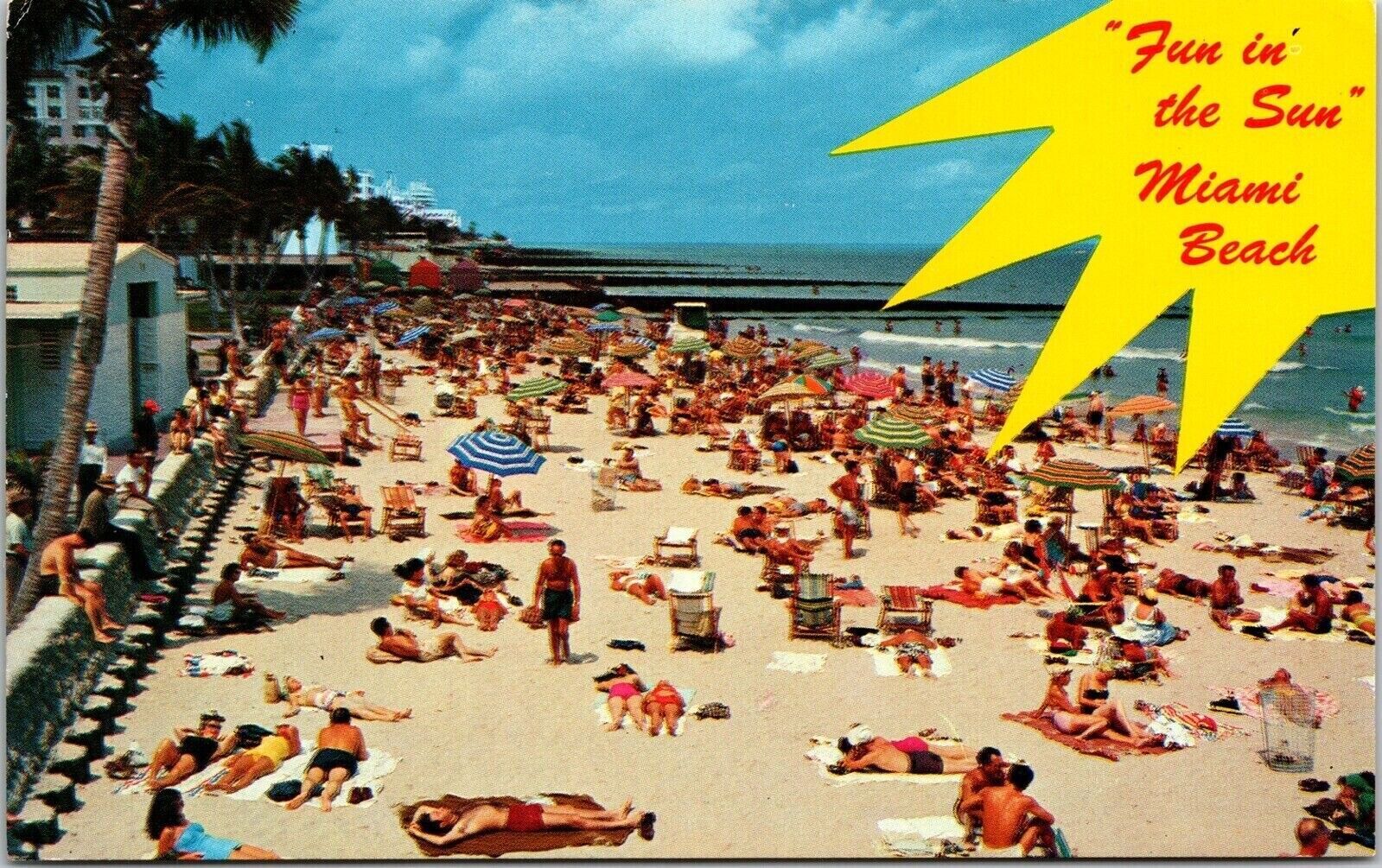 Miami Beach Florida Scenic Beachfront View Ocean Chrome Cancel WOB ...