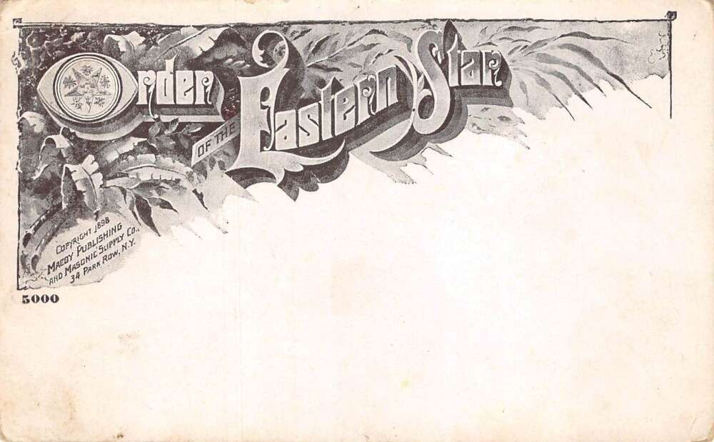 Order of the Eastern Star Masonic Greetings Freemason Vintage Postcard ...