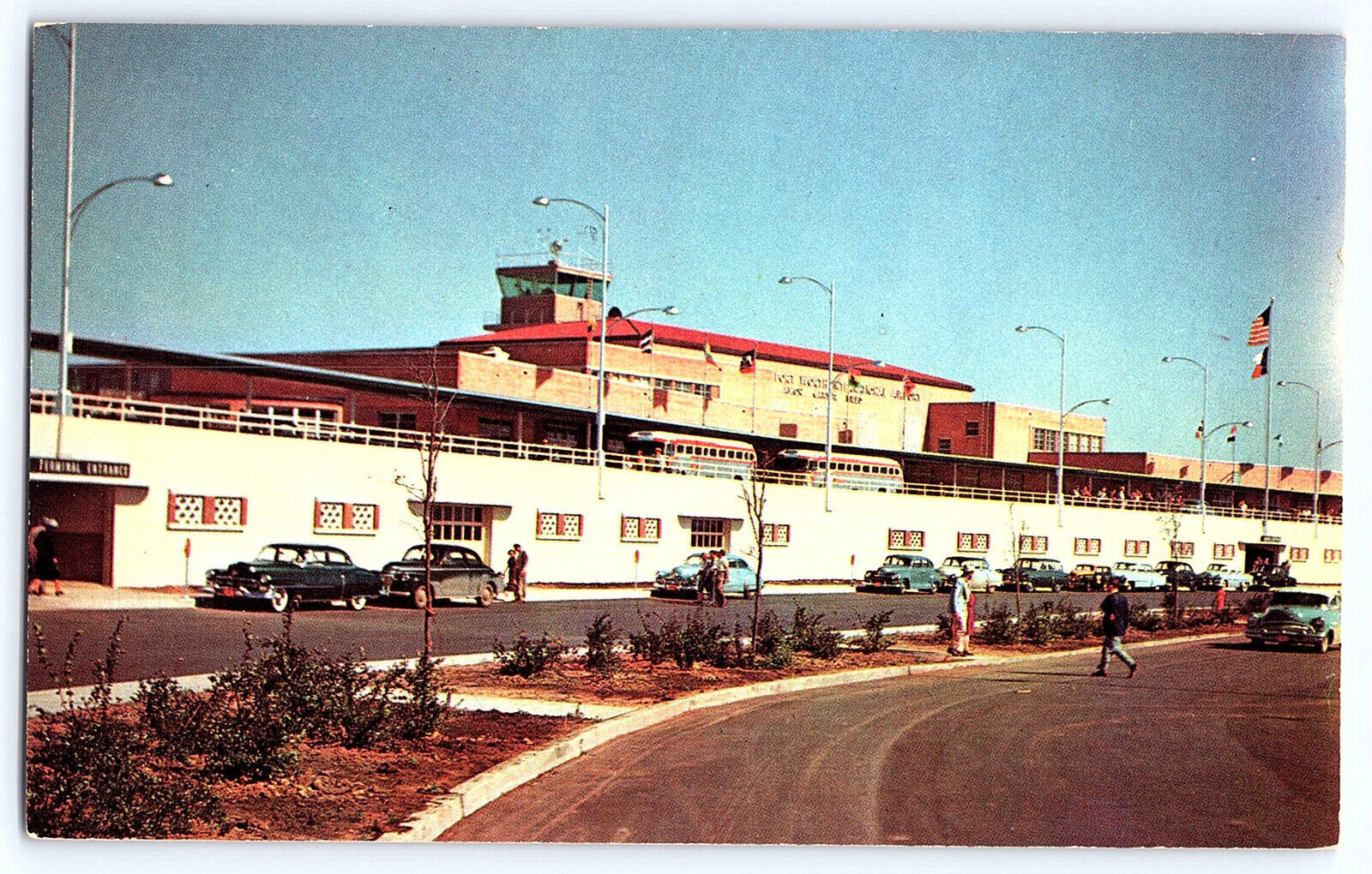 Fort Worth Texas Airport West Elevation Terminal Building Postcard ... Fort Worth Texas Airport West Elevation Terminal Building Postcard ...
