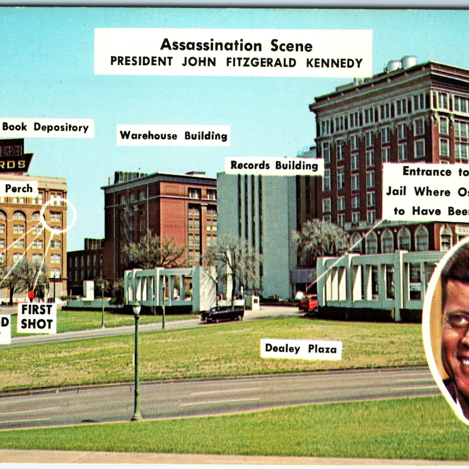 c1960s Dallas TX JFK Kennedy Assassination Scene Map School Book ...