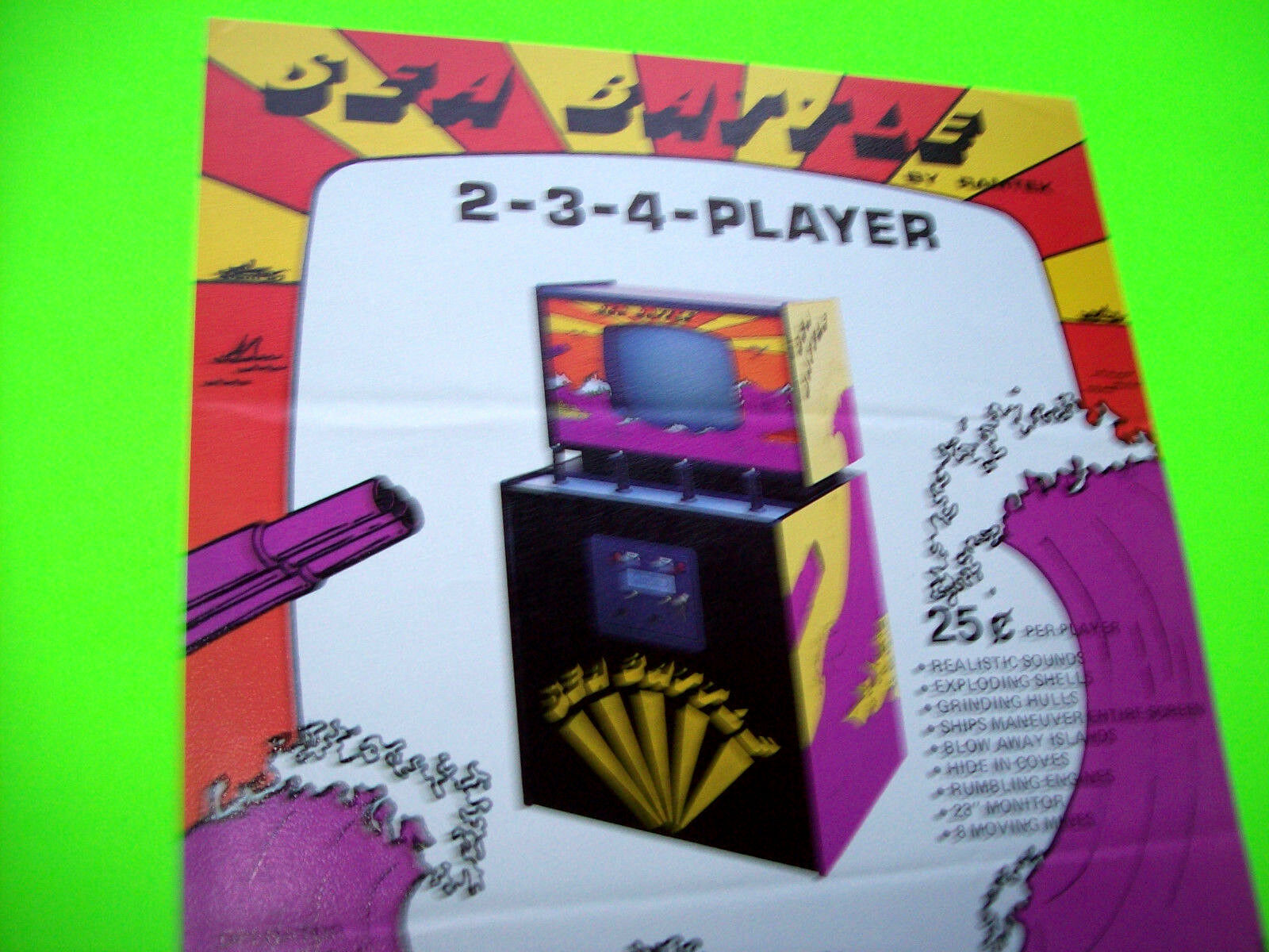 Ramtek SEA BATTLE Vintage 1976 Original Video Arcade Game Flyer Vintage ...