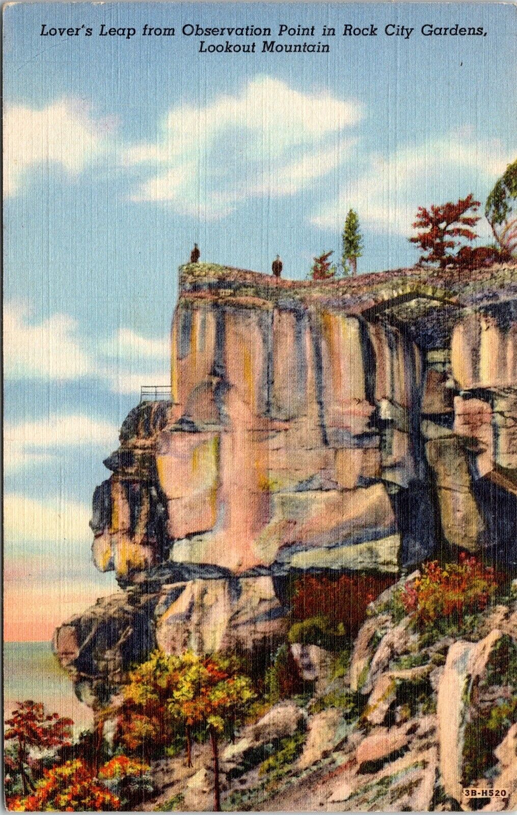 Lookout Mountain Tennessee Lovers Leap Observation Point Linen Postcard ...