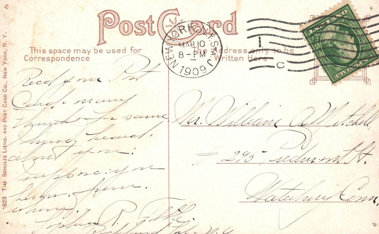 Vintage Postcard 1909 Great Hall City College Campus Building New York ...